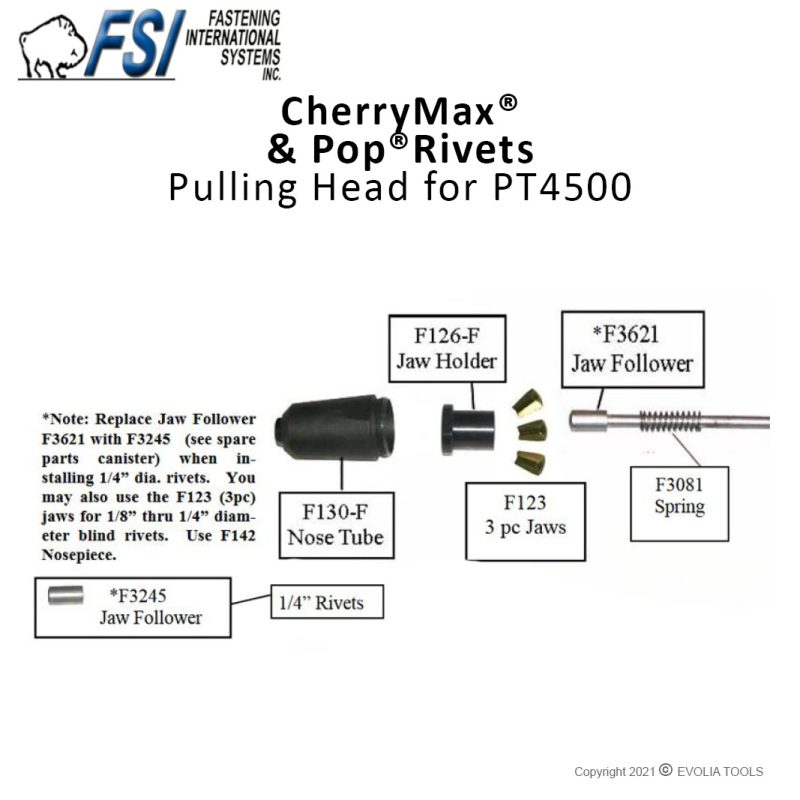 TOOLS / PULLING HEADS FOR RIVET TYPES - FSI Tools
