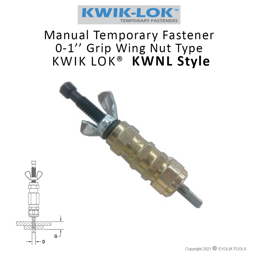 WING NUT TEMPORARY FASTENER 0-1" GRIP KWIK LOK CLECO KWNL - FSI Tools
